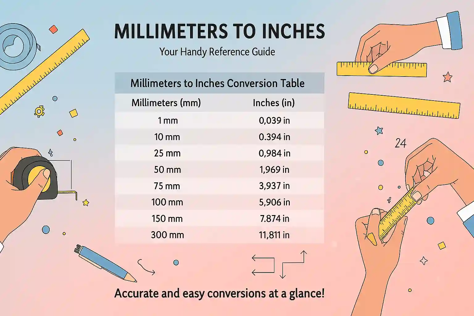 mm to inches - Millimeters to Inches Conversion