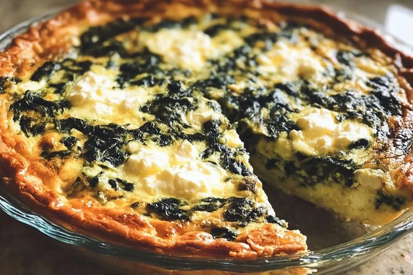 Cottage Cheese & Spinach Crustless Quiche