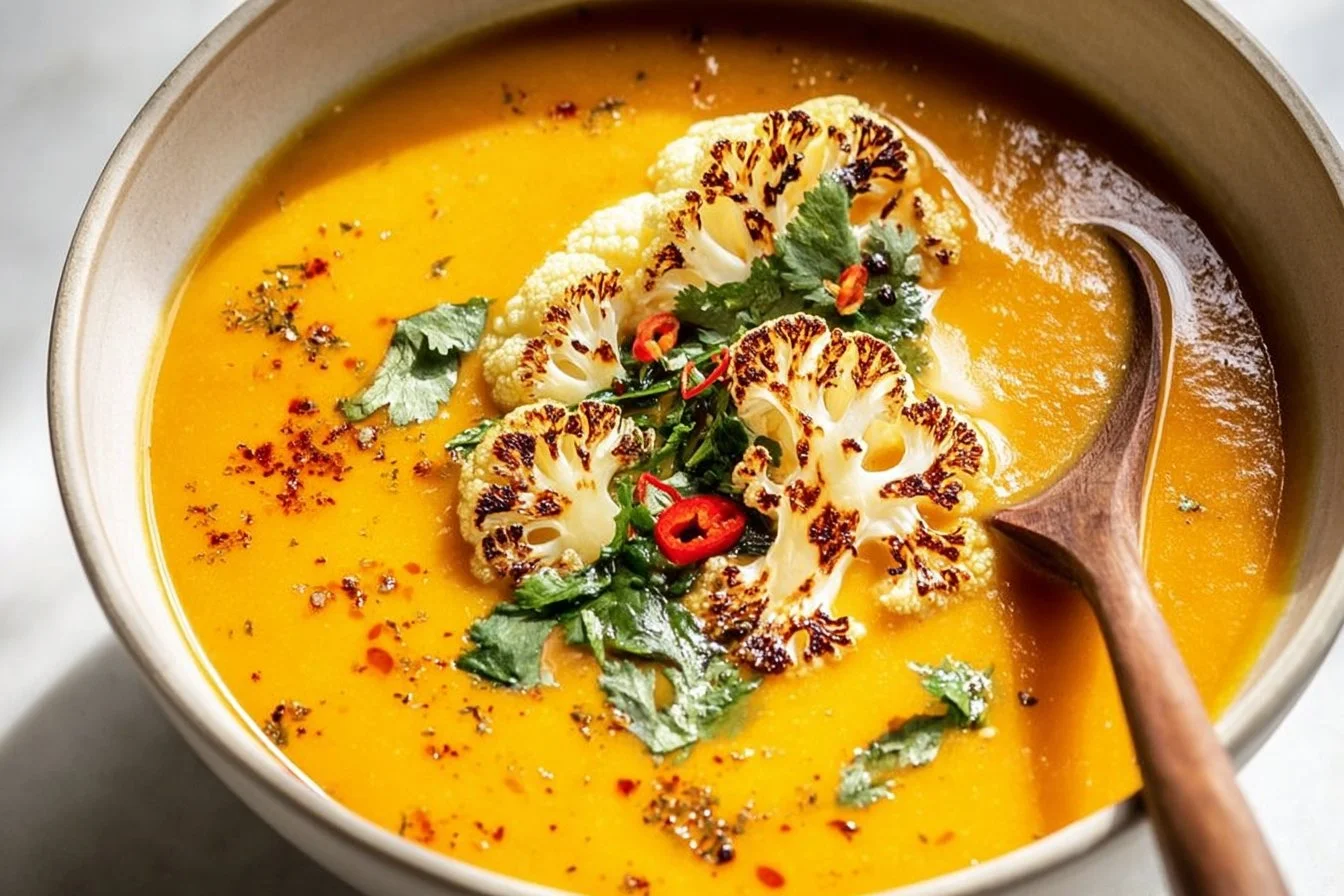 Coconut Curried Cauliflower Soup