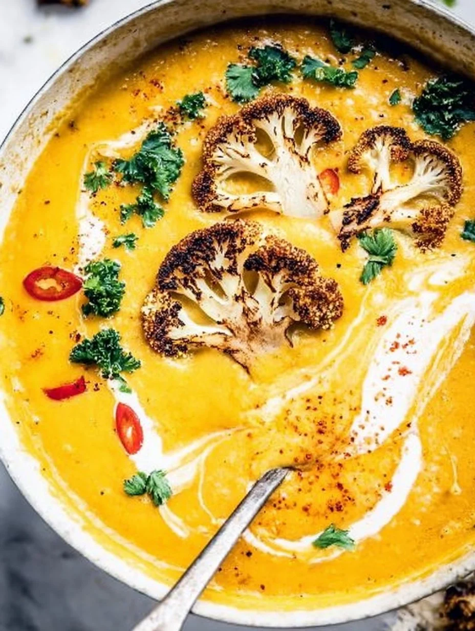 Coconut Curried Cauliflower Soup