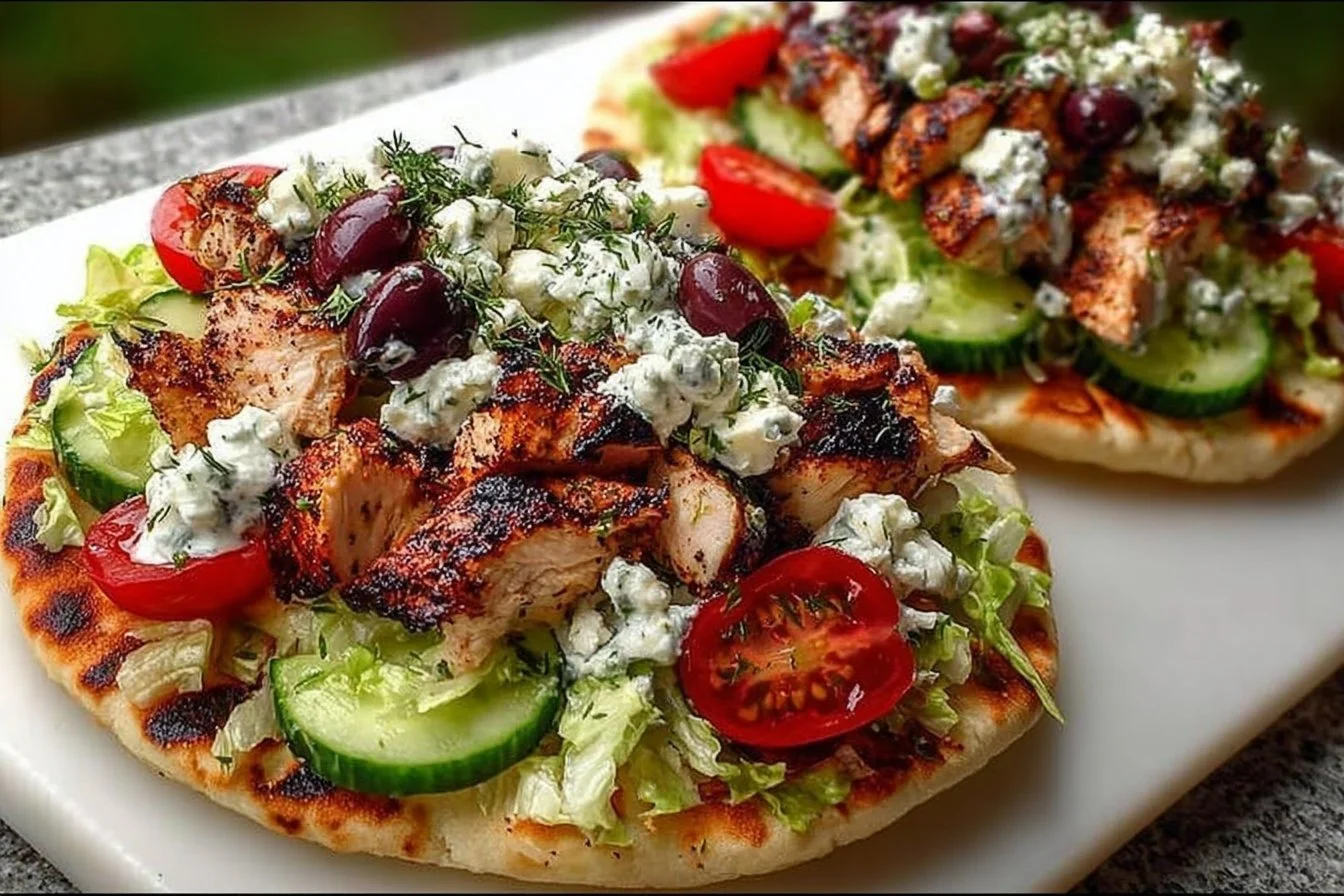 Greek Chicken Flatbread